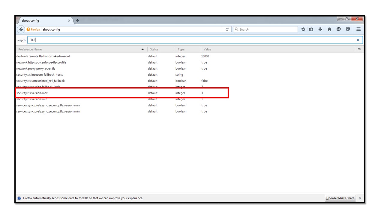 Steps To enable TLS1.2 In Browsers